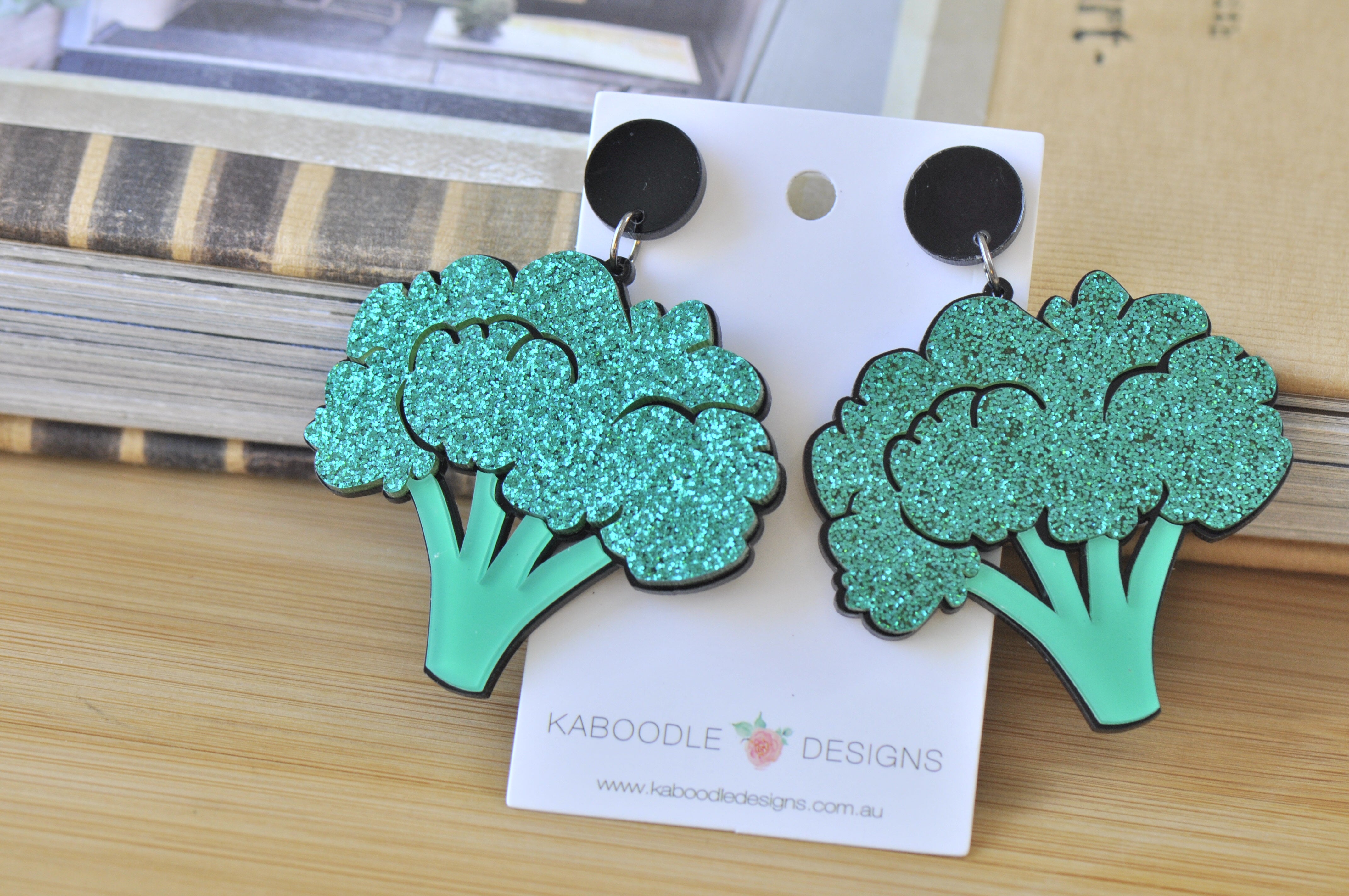 Acrylic Broccoli Vegetable Drop Dangle Earrings – Kaboodle Designs