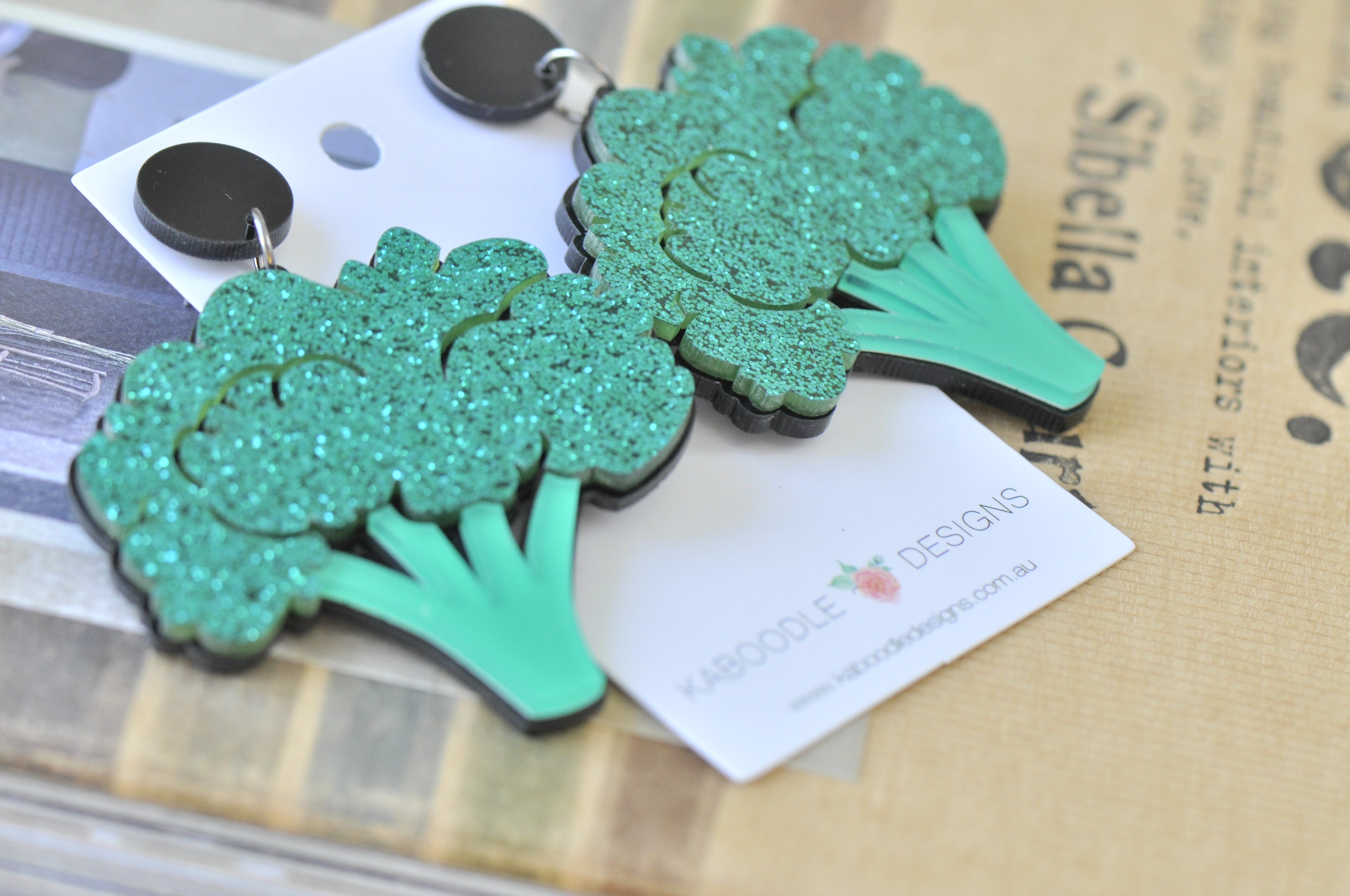Acrylic Broccoli Vegetable Drop Dangle Earrings – Kaboodle Designs