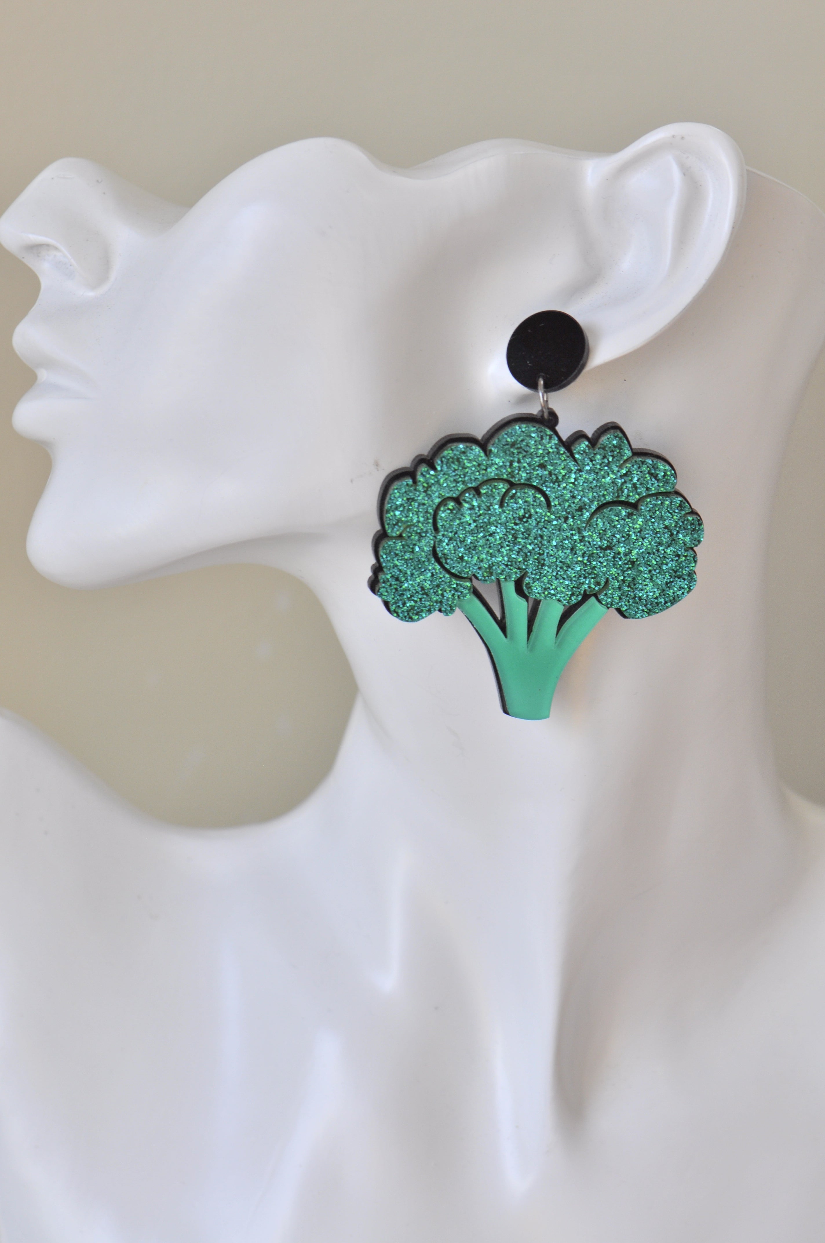 Acrylic Broccoli Vegetable Drop Dangle Earrings – Kaboodle Designs