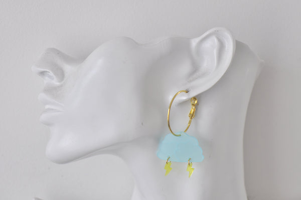 Cloud Lightning Hoop Drop Dangle Earrings – Kaboodle Designs