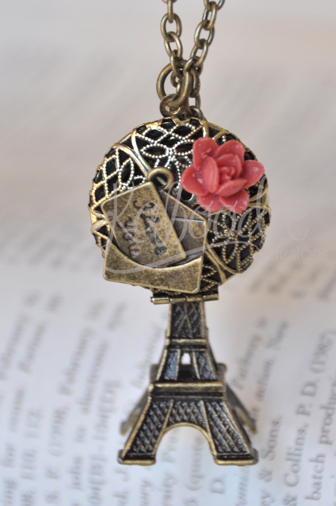 French Kiss Paris Eiffel Tower I Love You Letter Locket Necklace ...
